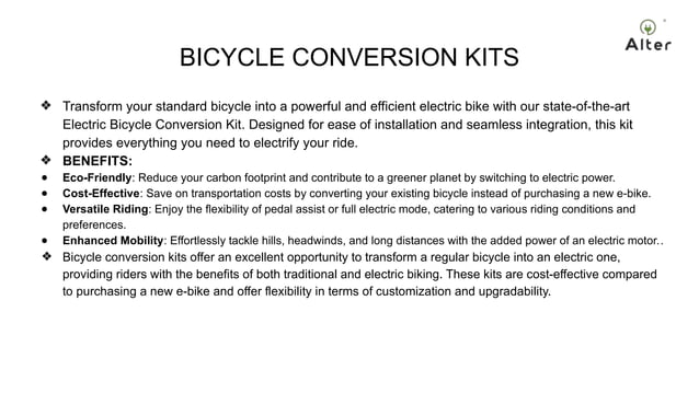 ALTER BIKES-BICYCLE CONVERSION KITS.pptx