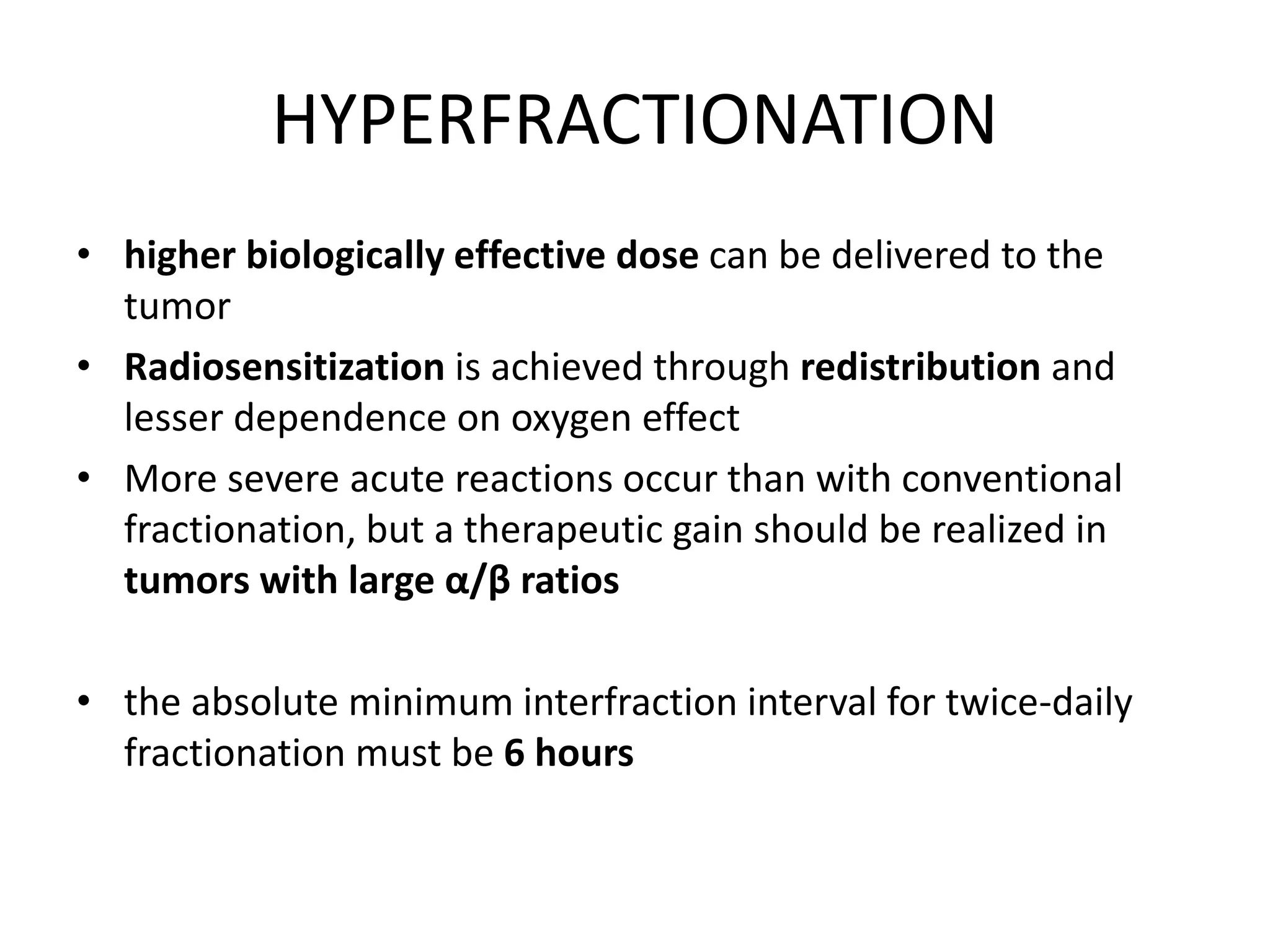 Altered fractionation schedules in radiation oncology | PPTX