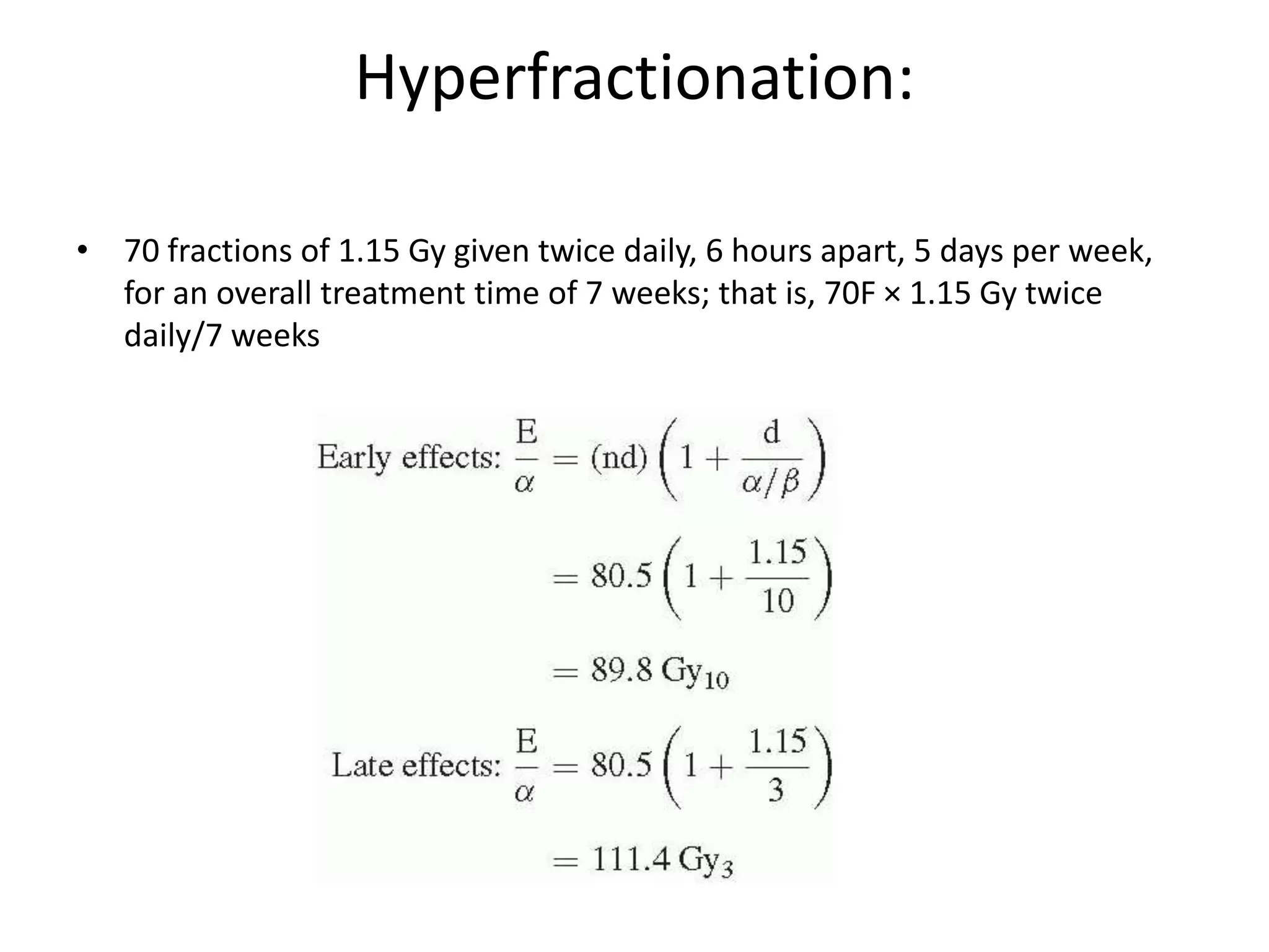 Altered fractionation schedules in radiation oncology | PPTX