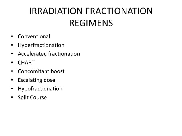 Altered fractionation schedules in radiation oncology | PPTX