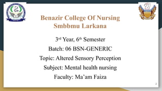 Altered Sensory Perception. Mental Health Nursing.pptx