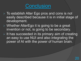 AlterEgo Device PPT | PPTX