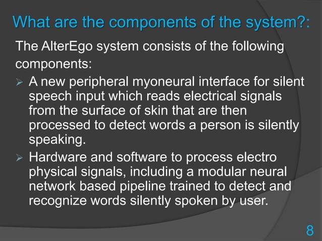 AlterEgo Device PPT | PPTX | Computer Peripherals | Computing