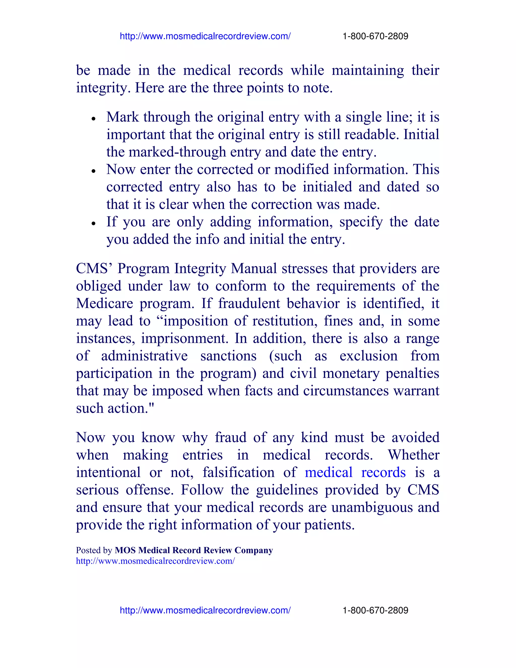Altering medical record entries fraudulent behavior and how to avoid it ...