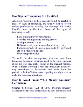 Altering medical record entries fraudulent behavior and how to avoid it ...