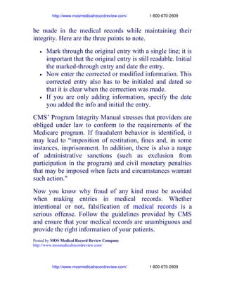 Altering medical record entries fraudulent behavior and how to avoid it ...