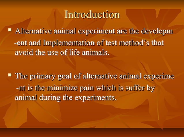 Alternate animal experiments ( Basic Introduction ) | PPT