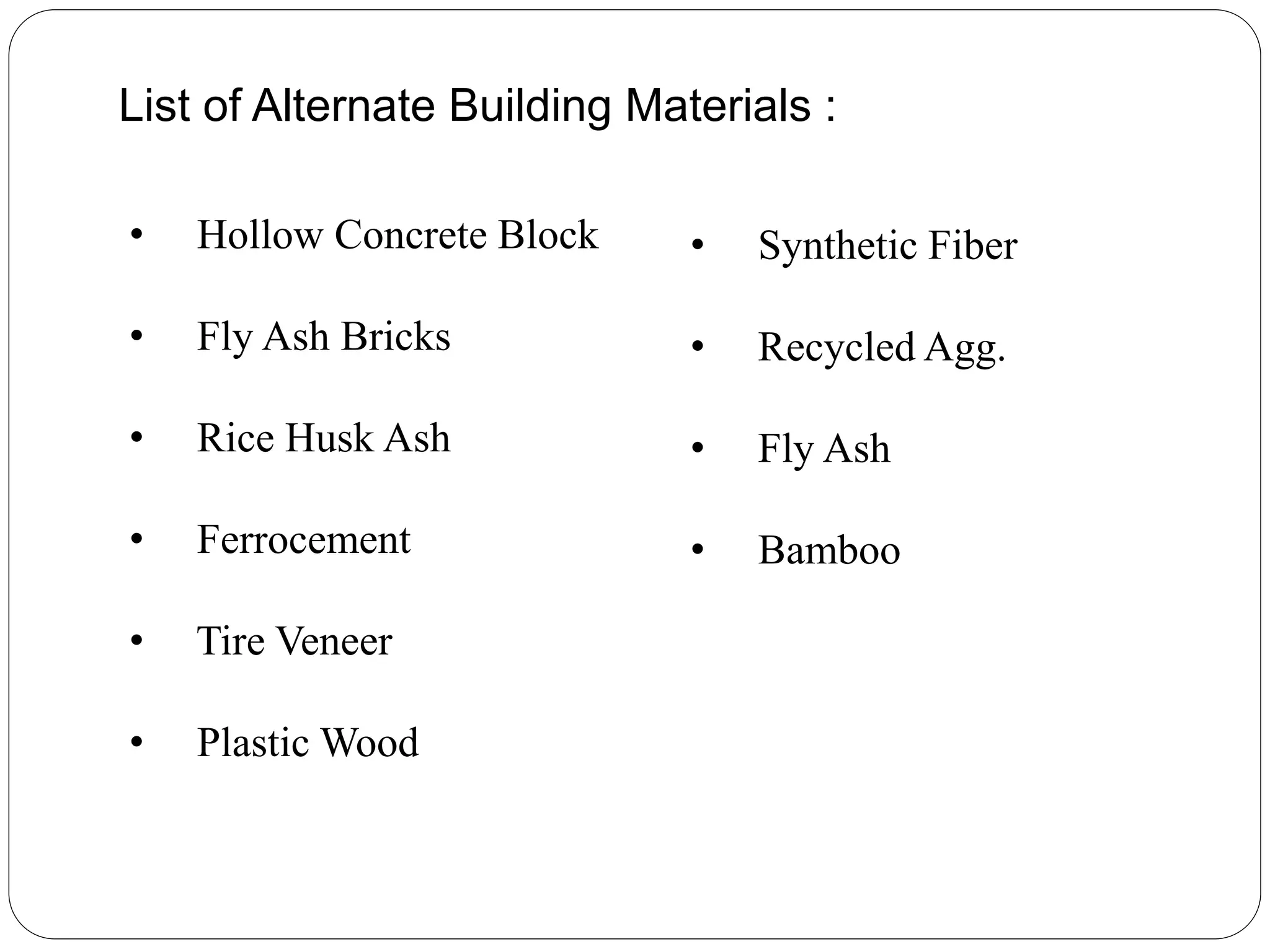 Alternate building materials | PPTX