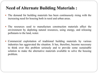 Alternate building materials | PPTX