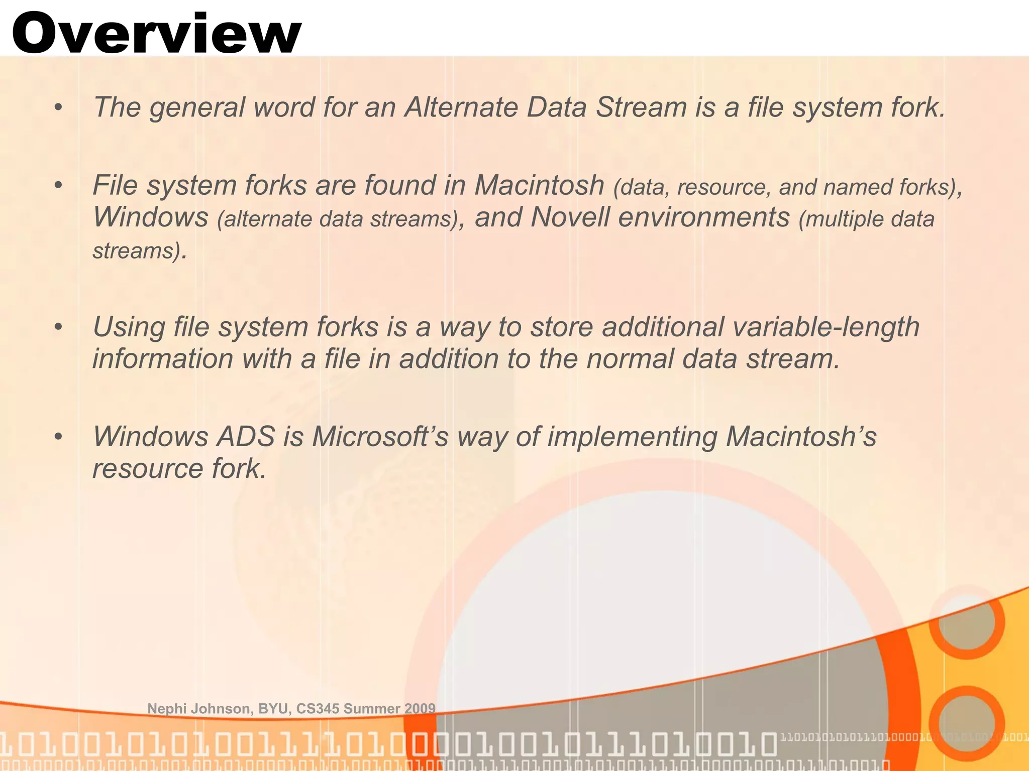 Alternate Data Streams Ppt Operating Systems Computer Software And Applications