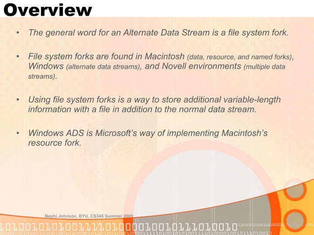 Alternate Data Streams | PPT | Operating Systems | Computer Software ...