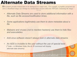 Alternate Data Streams | PPT | Operating Systems | Computer Software and Applications