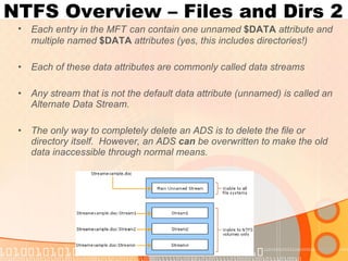 Alternate Data Streams | PPT | Operating Systems | Computer Software and Applications