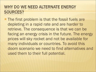 Alternate Energy Sources | PPT