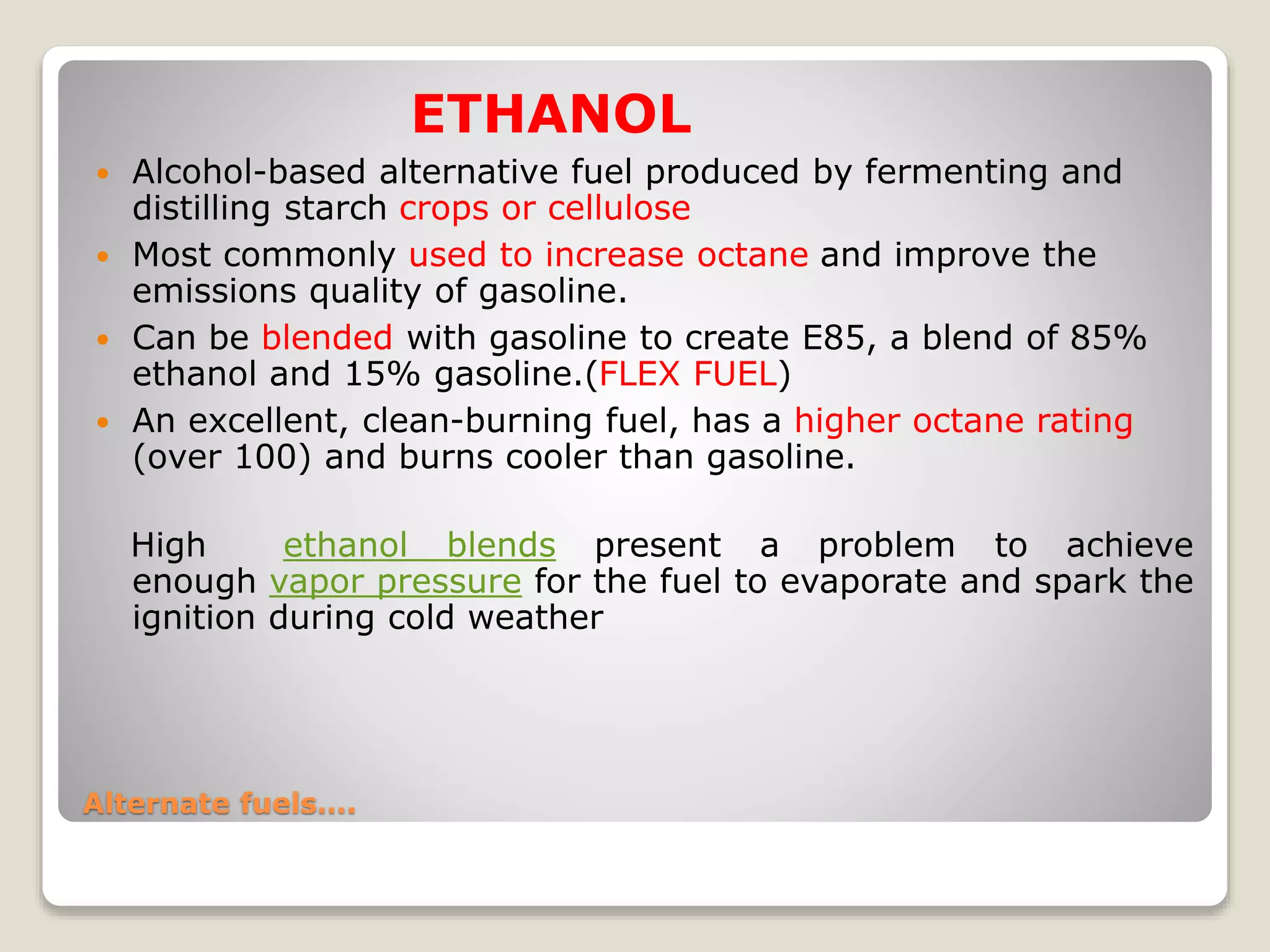Alternate fuels ppt | PPTX