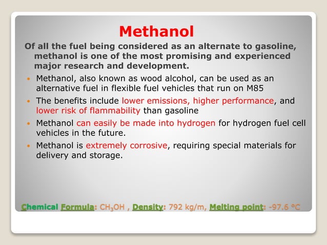 Alternate fuels ppt | PPTX | Chemistry | Science