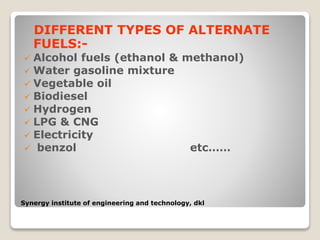 Alternate fuels ppt | PPTX