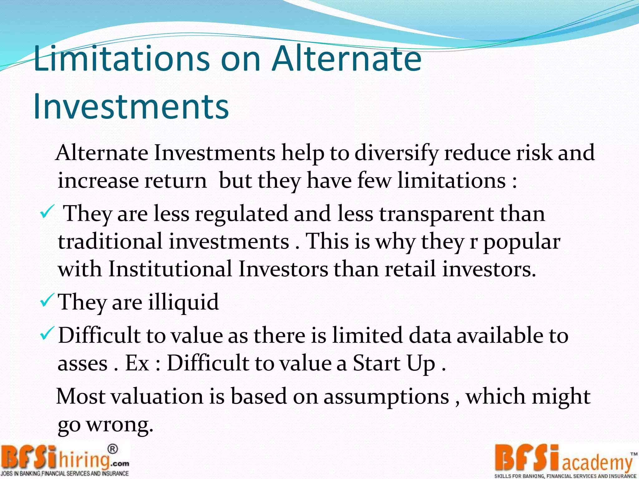 Alternate investments - Other Asset classes | PPTX