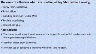 Alternate method of joining in Apparel sector | PPTX