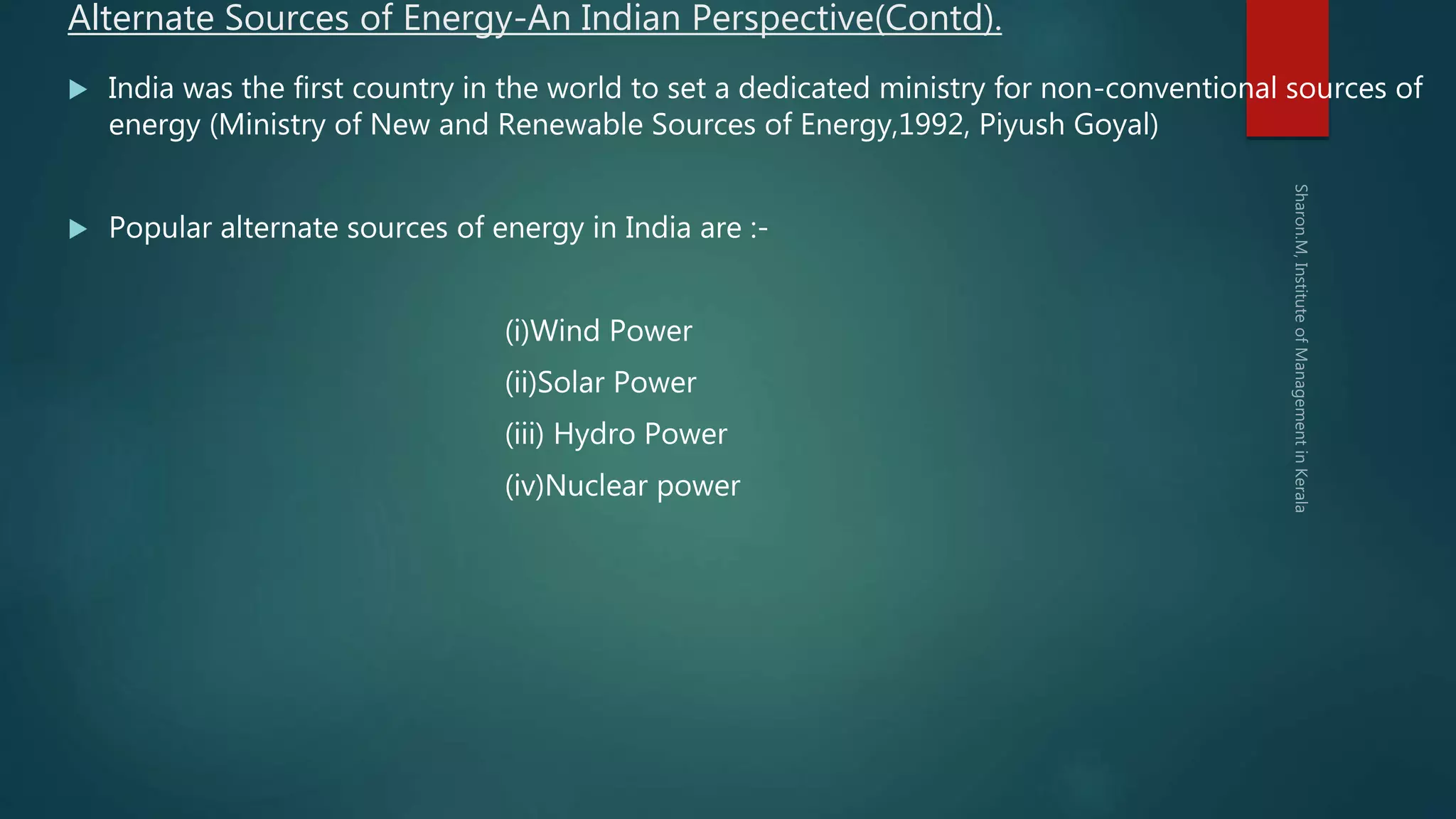Alternate sources of energy | PPTX | Power and Energy Industry | Industries
