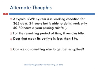 Alternate thoughts on rainwater harvesting | PDF
