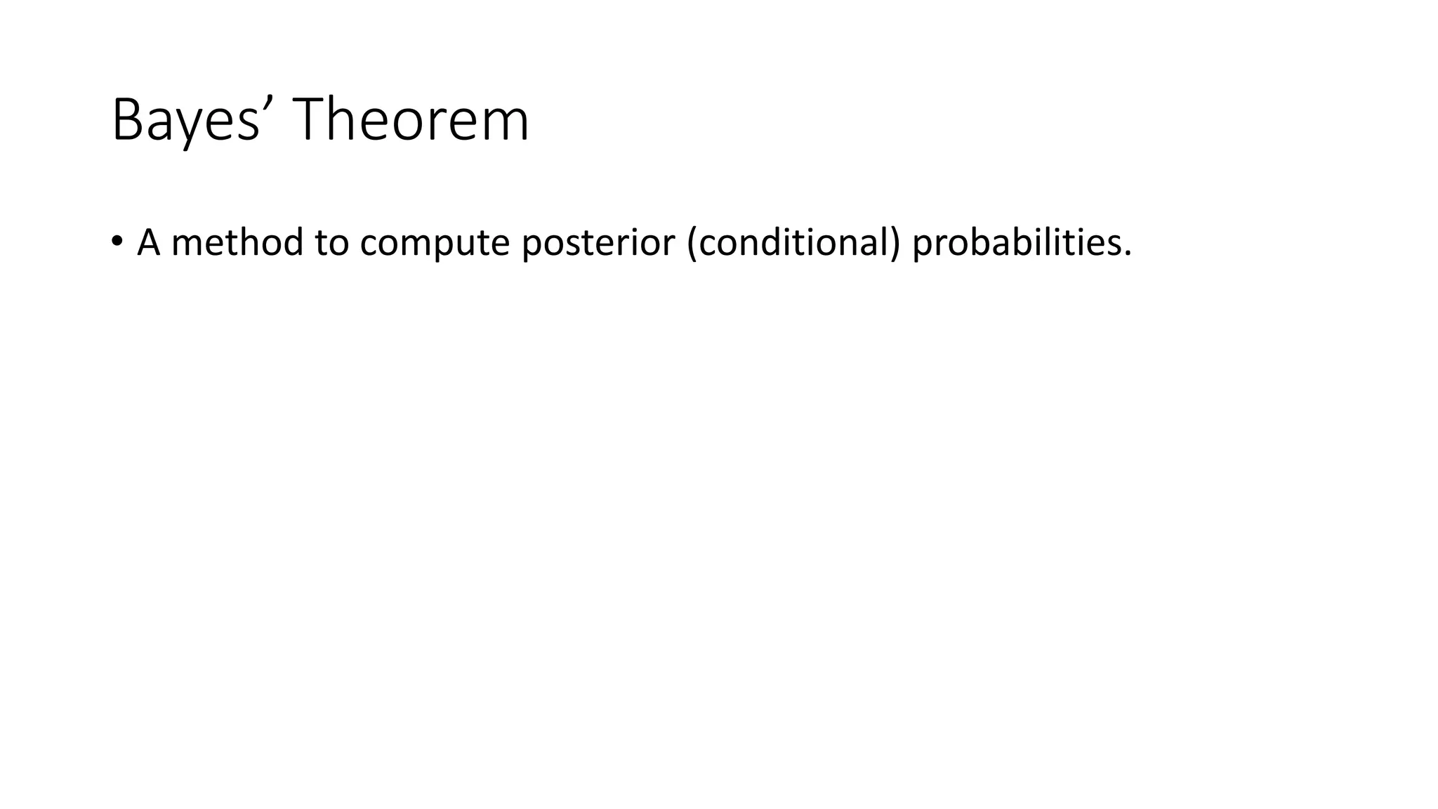 Alternate to bayes theorem | PPT