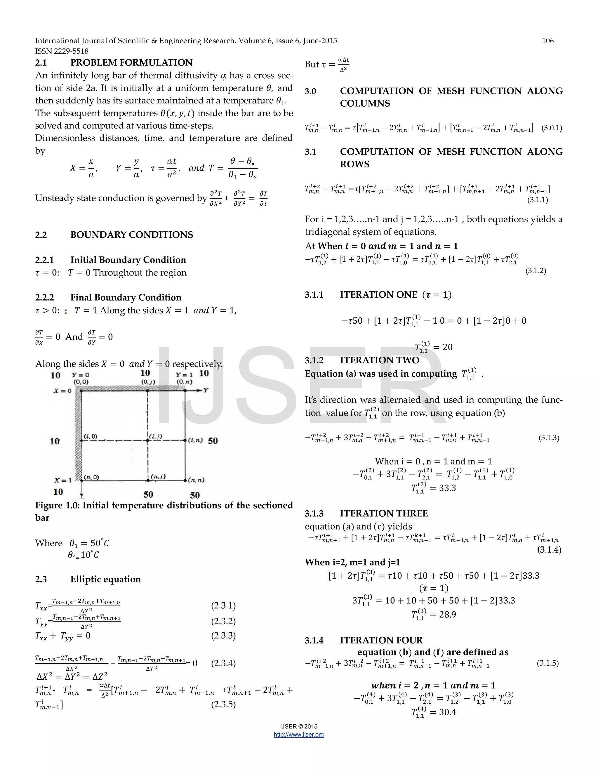 Alternating Direction Implicit Finite Difference Method For Transient 2