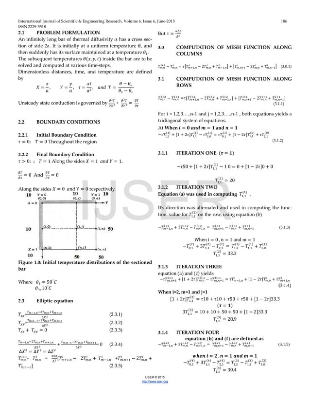 Alternating Direction Implicit Finite Difference Method For Transient 2