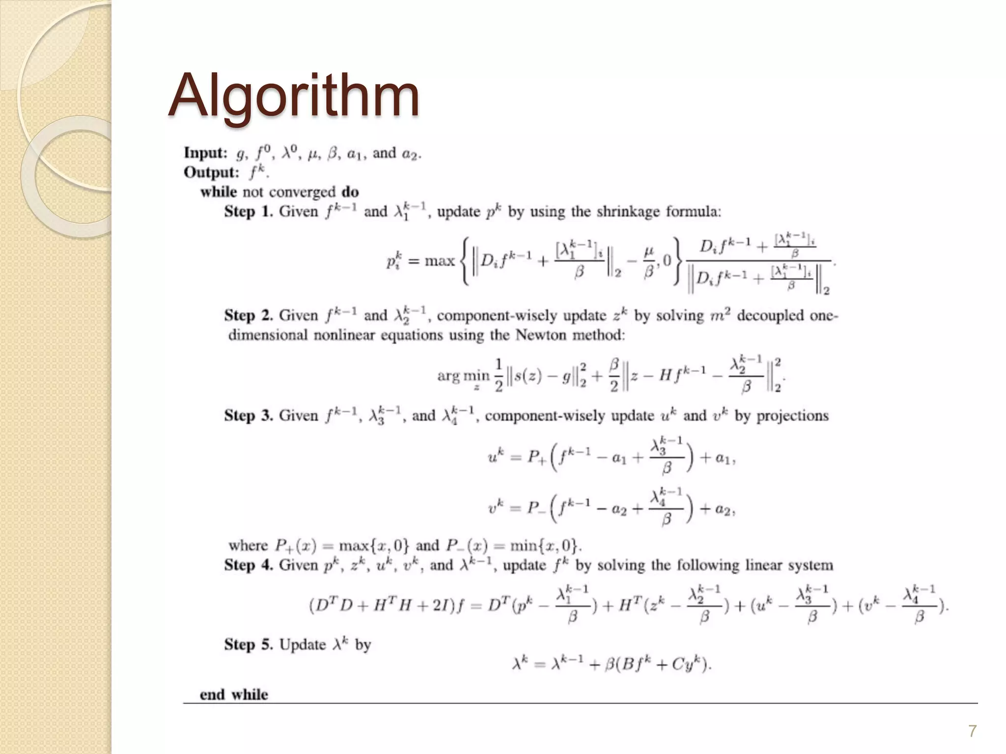 Alternating direction-method-for-image-restoration | PPT