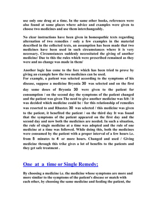 ALTERNATION OF Homoeopathic remedies ENGLISH_pdf | PDF | Alternative ...