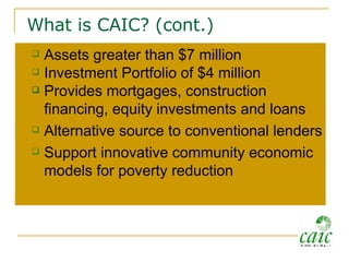 Alternative Financing For Community Based Projects | PPT