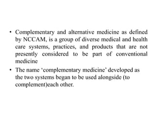 Alternative and complimentary med. | PPTX