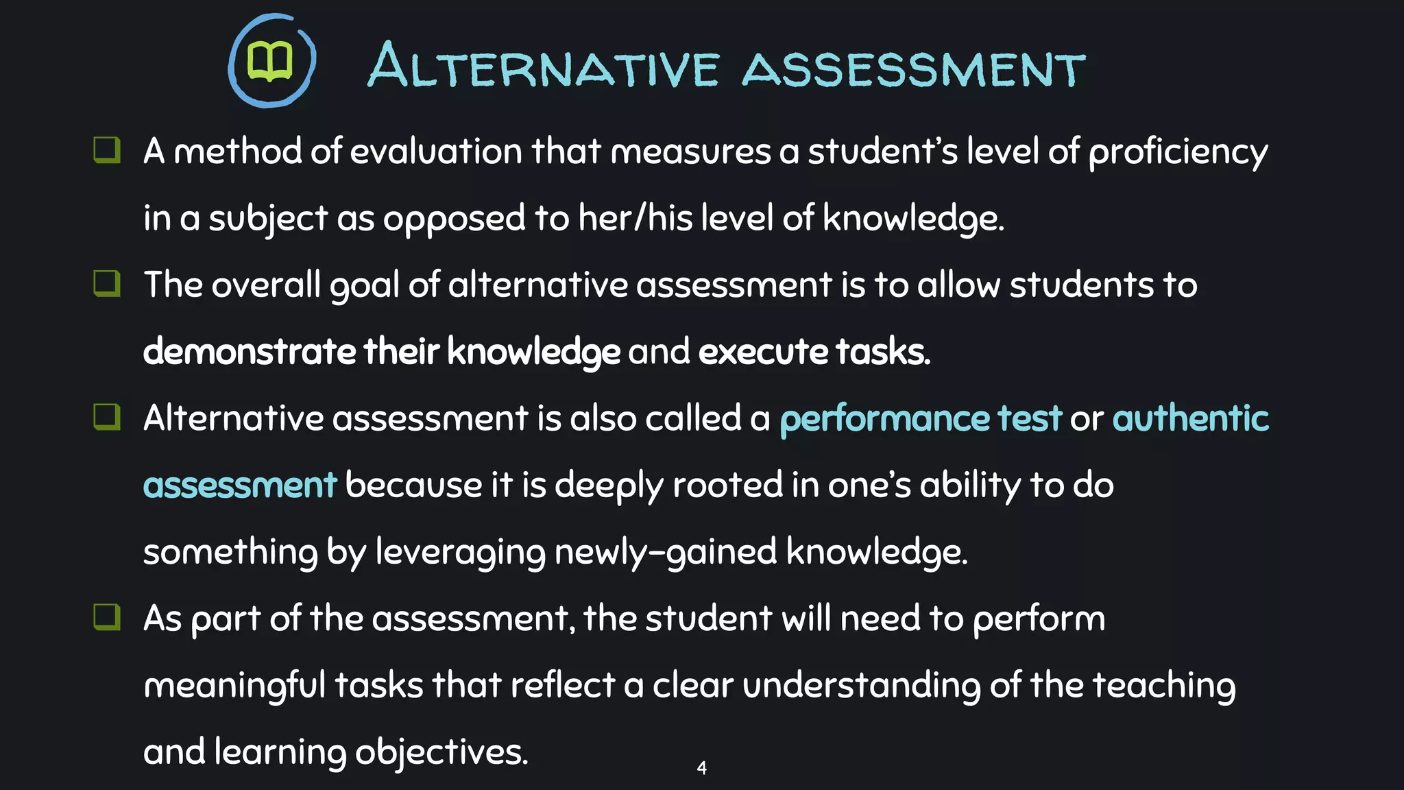 Alternative assessment | PPT