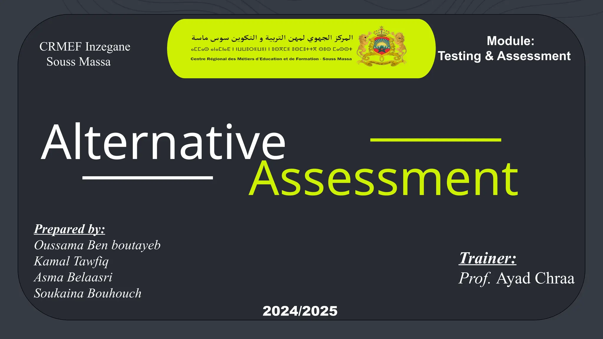 Alternative Assessment for EFL Learners | PPTX