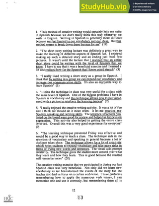 Alternative Assessment Directed Creative Writing For Intermediate Level ...