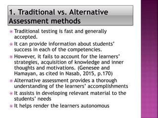 Alternative Assessment Methods Presentation | PPTX