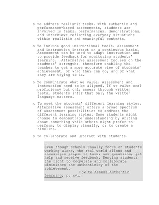 Alternative means of assessments and evaluations in inclusive ...