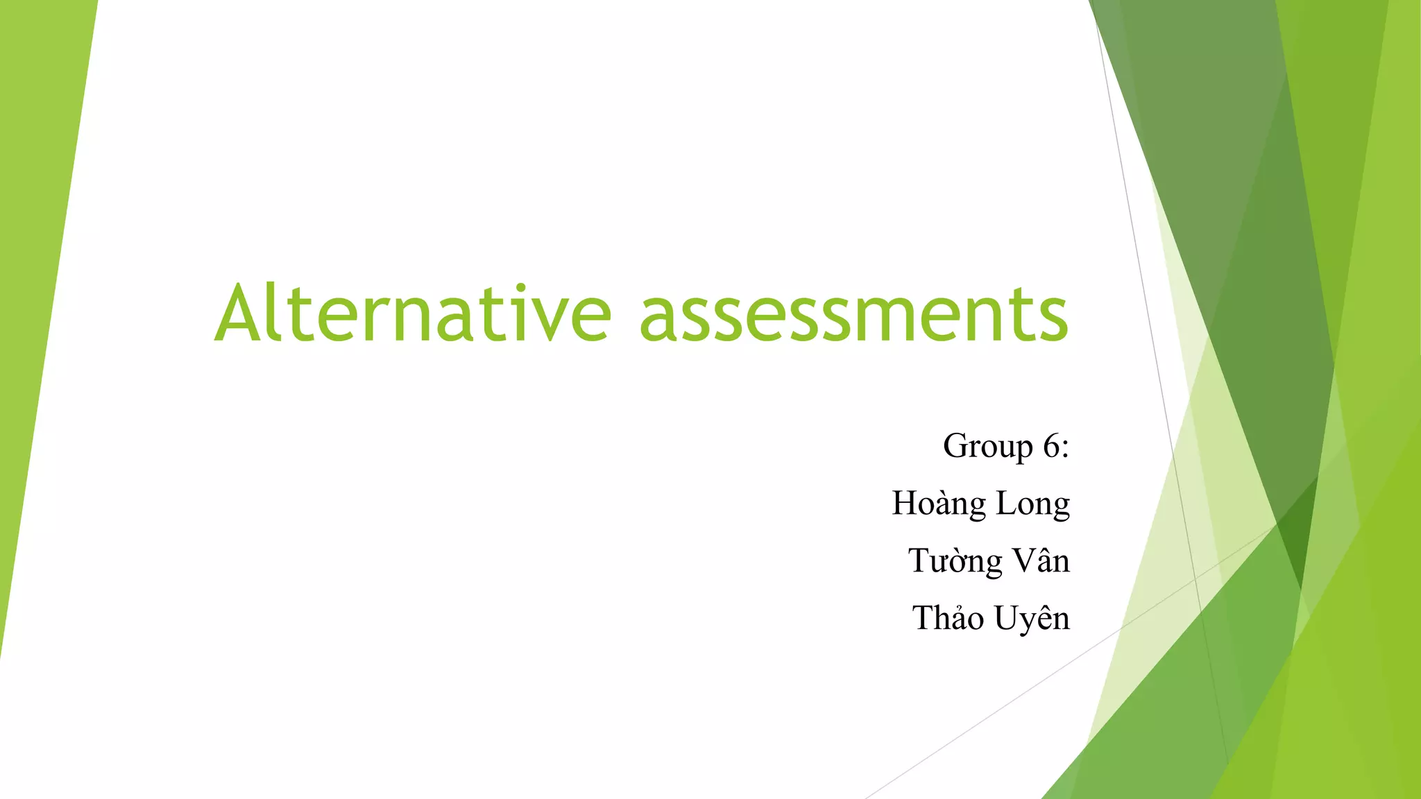 Alternative assessments | PPTX