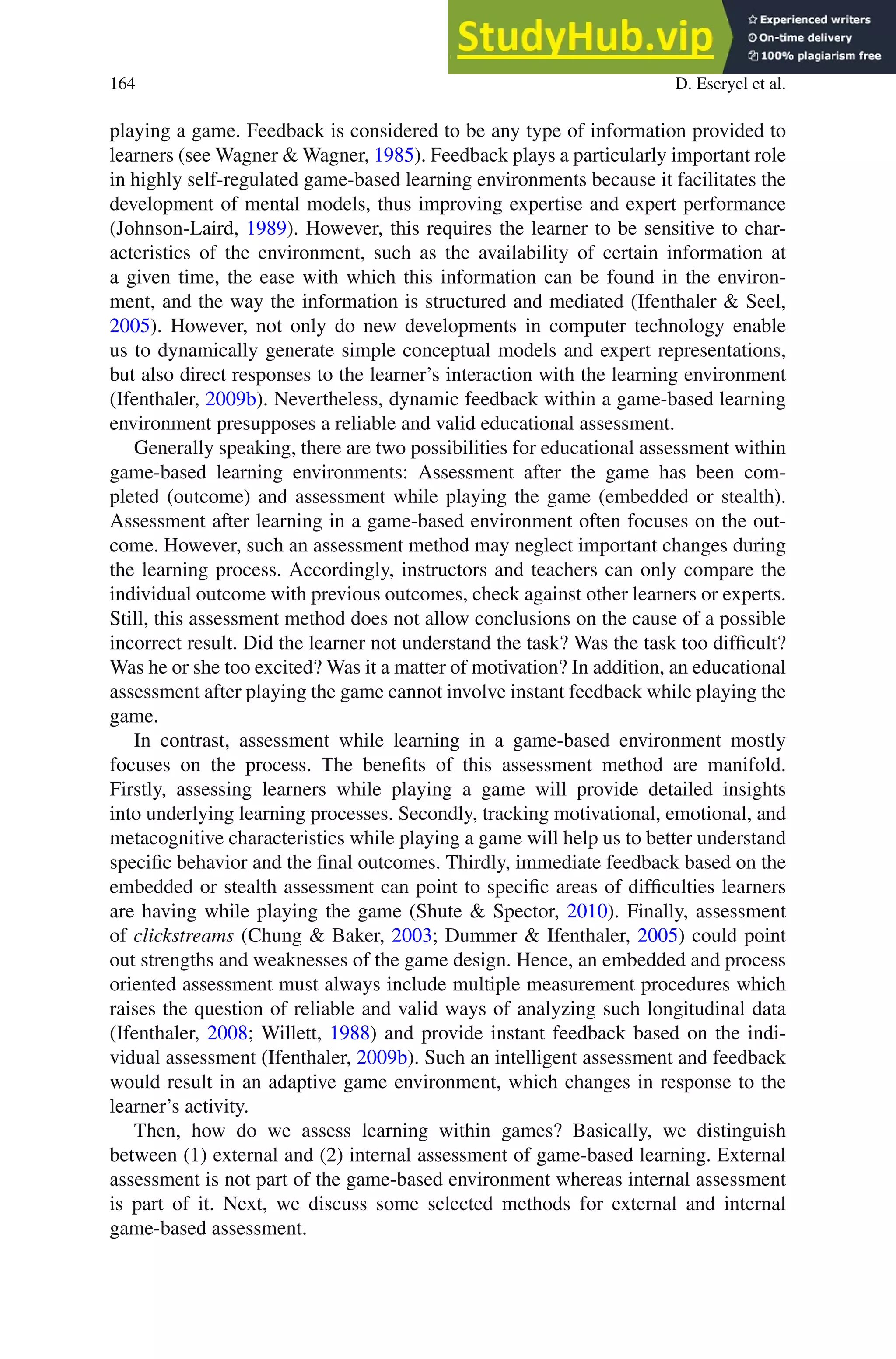 Alternative Assessment Strategies For Complex Problem Solving In Game-Based Learning ...