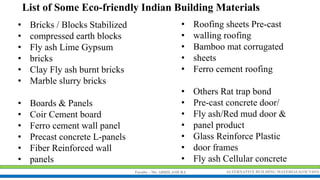 Alternative building materials - Module-1 - Introduction | PPT