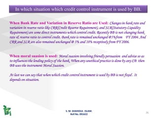 Alternative credit control tools of bangladesh bank | PDF