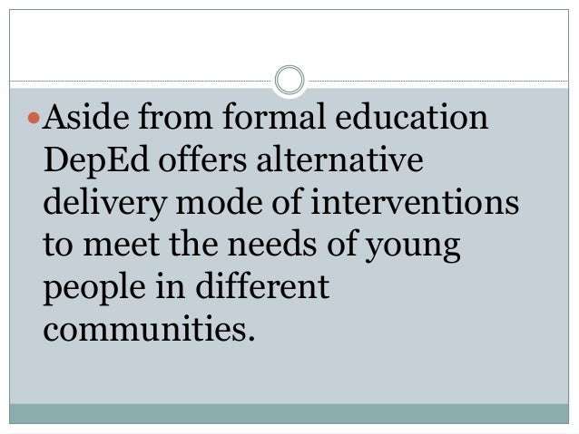 Alternative delivery modes