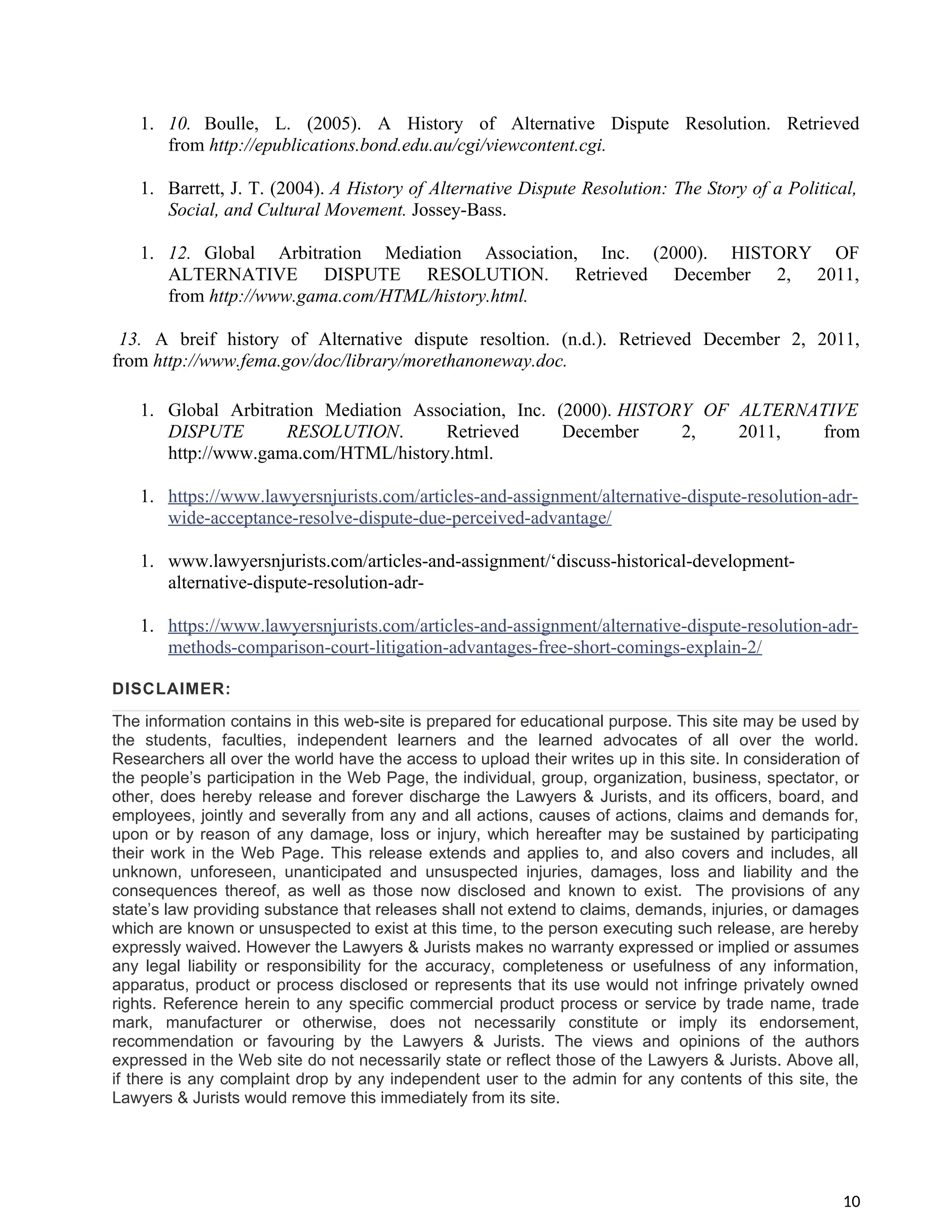 ALTERNATIVE DISPUTE RESOLUTION ADR .docx