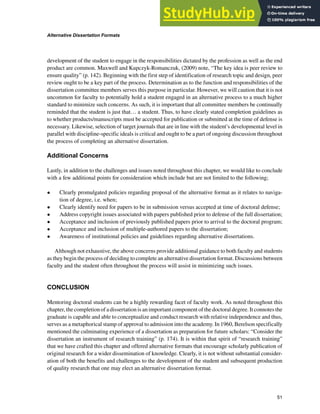 Alternative Dissertation Formats Preparing Scholars For The Academy And Beyond | PDF