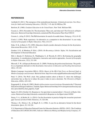 Alternative Dissertation Formats Preparing Scholars For The Academy And ...