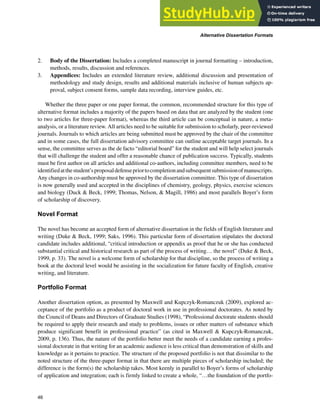 Alternative Dissertation Formats Preparing Scholars For The Academy And ...