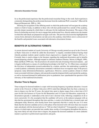 Alternative Dissertation Formats Preparing Scholars For The Academy And ...