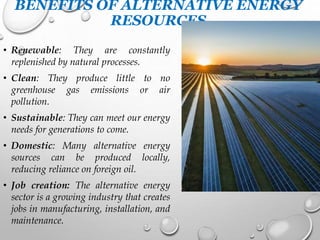 alternative forms of energy and its applications | PPT