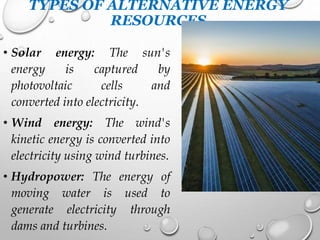 alternative forms of energy and its applications | PPT