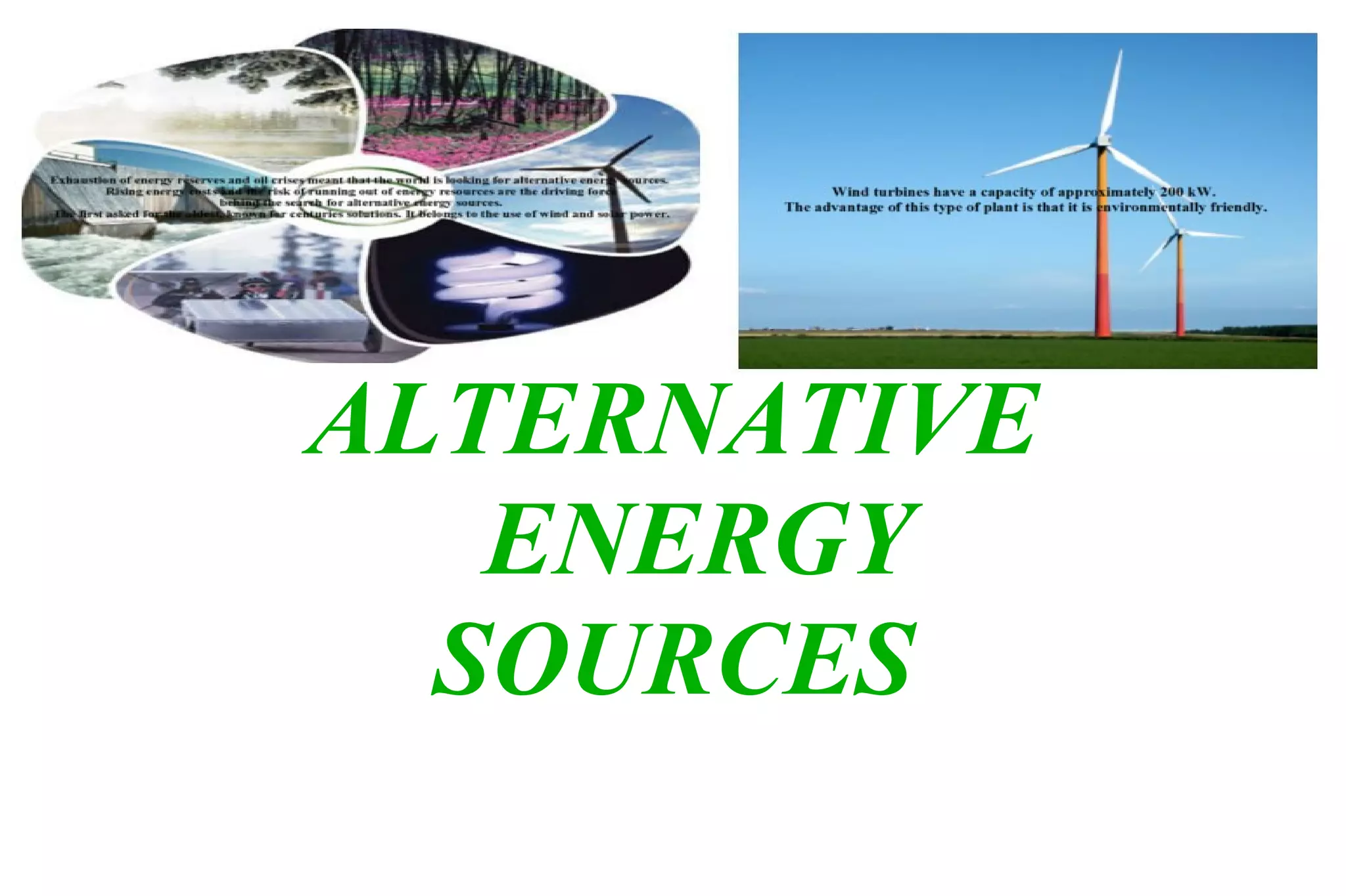 Alternative energy sources | PPT